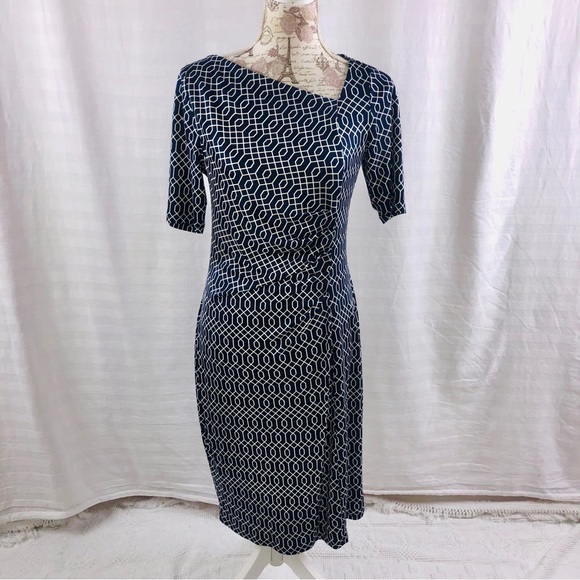 Pure Collection | Dresses | Pure Collection Silk Blue Dress Half Sleeve ...